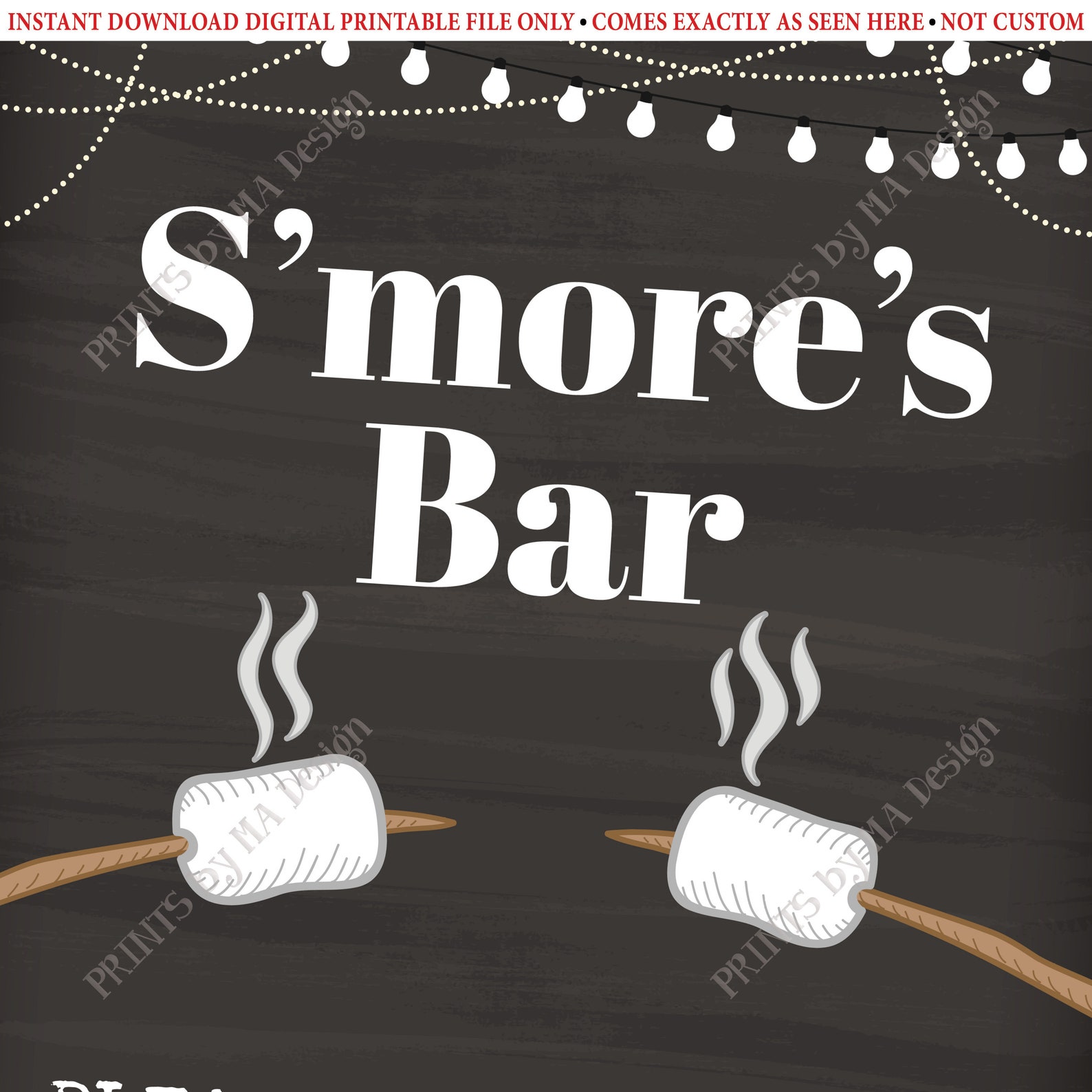 S'mores Bar Sign Please Help Yourself to the Smore | Etsy