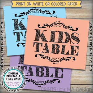 Wedding Kids Table Sign, Reception Activities for Kids Table Sign, Kids ...
