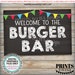 Burger Bar Sign Backyard Barbeque BBQ PRINTABLE 24x36 - Etsy