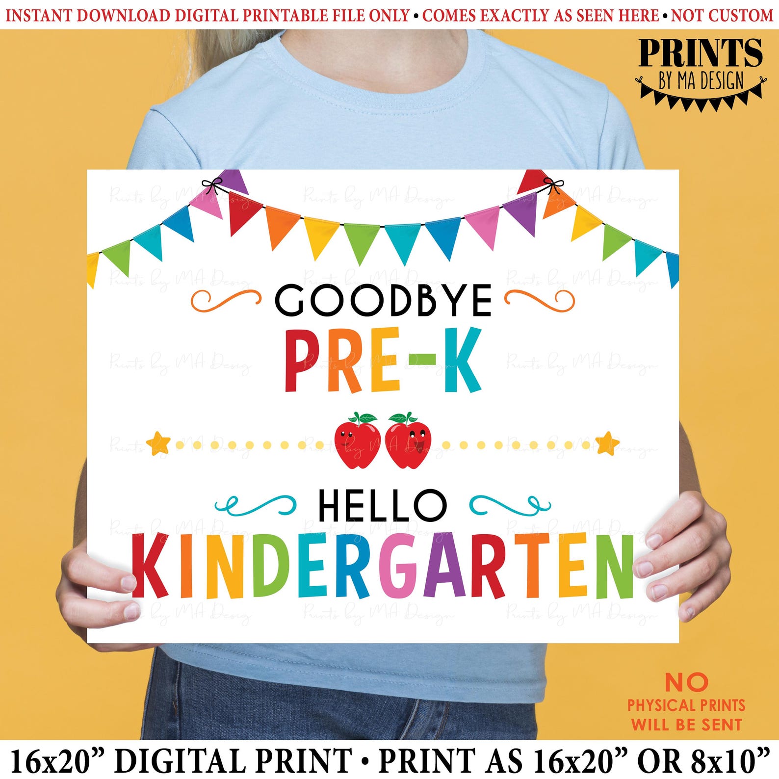 Goodbye Pre-k Hello Kindergarten, Last Day of Pre-k, Preschool, School ...