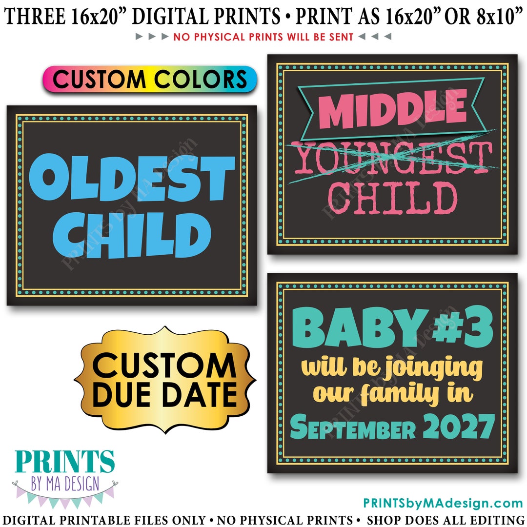 3rd Baby Oldest Middle Youngest Pregnancy Announcement, We're Expecting ...