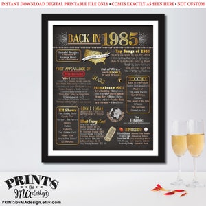 Back in 1985 Poster Board Flashback to 1985 Remember 1985 - Etsy
