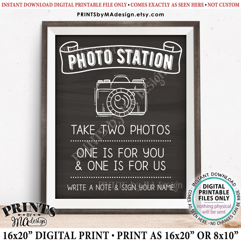 Photo Station Sign Take Two Photos One is for You & One is | Etsy
