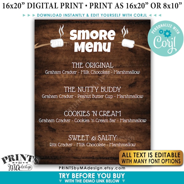 Smore Sign - Etsy