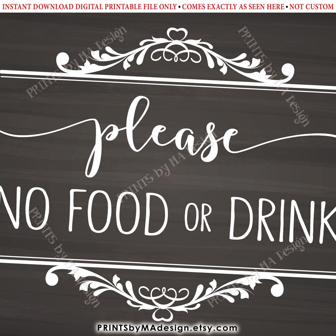 Please No Food or Drink Sign, Please Keep Food Out, House Rules ...