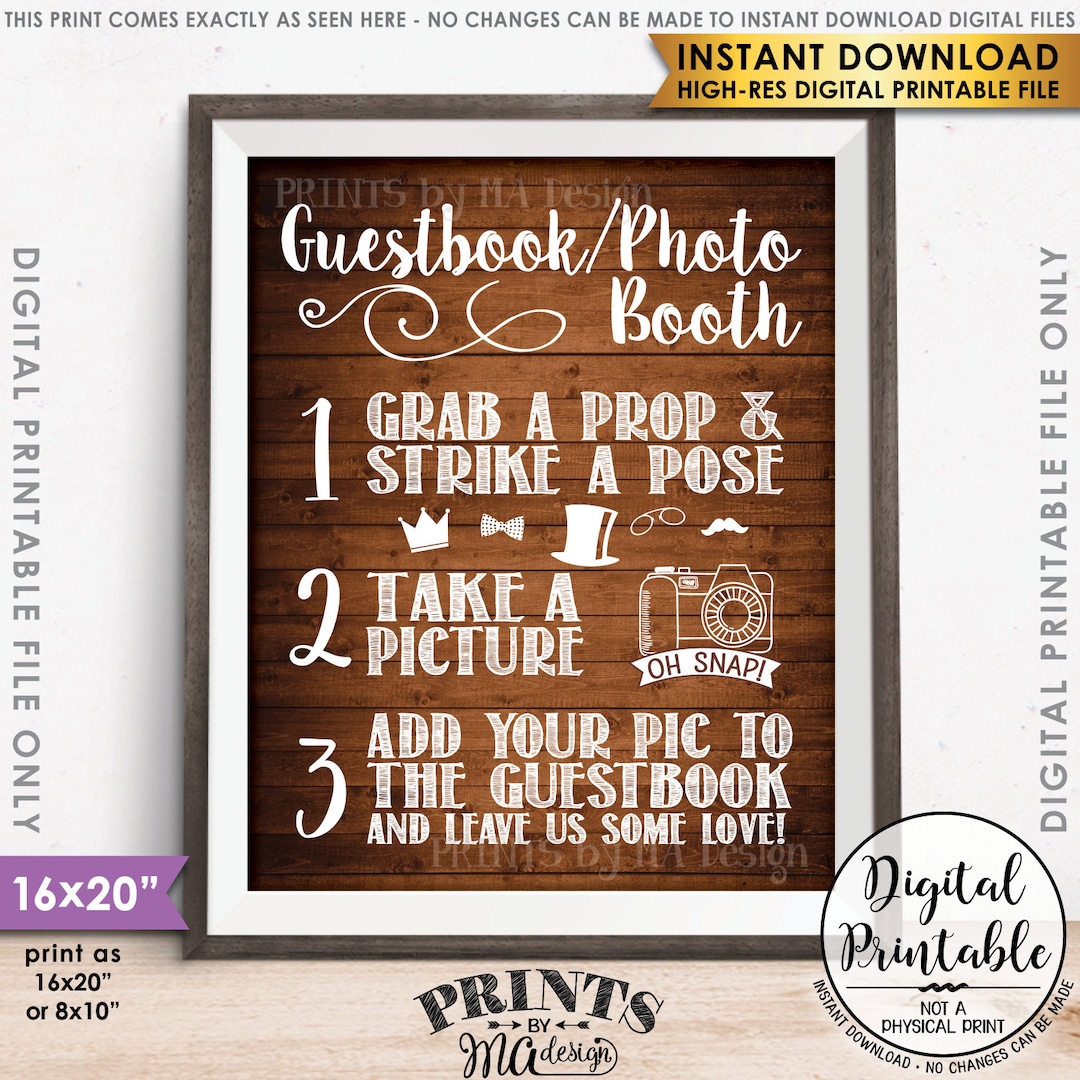 Guestbook Photo Booth Sign, Add Photo to the Guest Book Photobooth ...