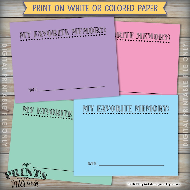 Share a Memory Card Share Memories Write Your Favorite | Etsy