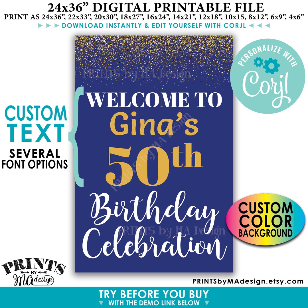 Birthday Celebration Sign, Welcome to the Birthday Birthday, Gold ...
