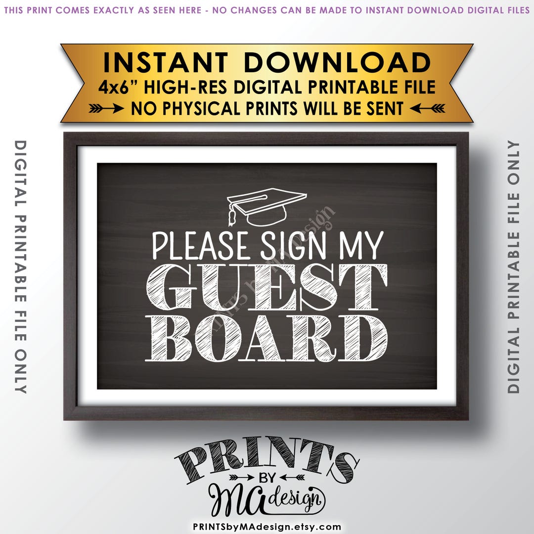 Graduation Sign Please Sign My Guestboard Sign the Guest Board ...