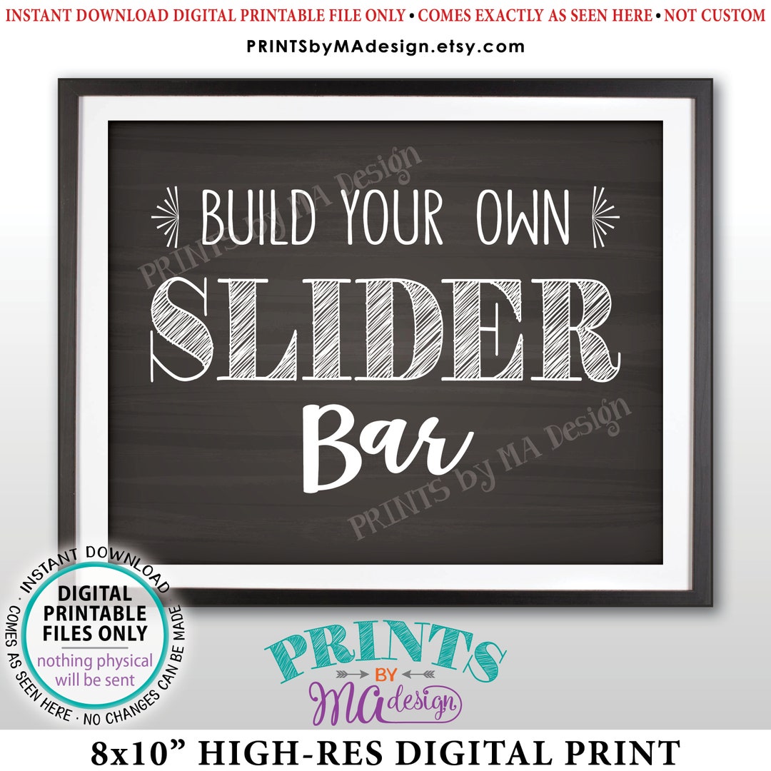 Slider Sign Build Your Own Slider Bar Sign, Mini Burgers, Graduation ...