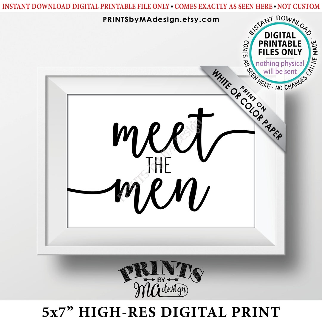 Meet the Men Sign, Groomsmen Introductions, Introduce the Groomsmen ...