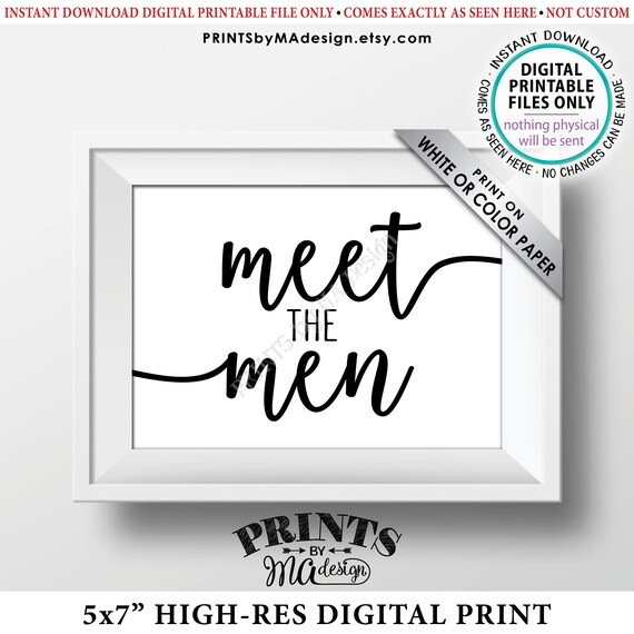 Meet the Men Sign Groomsmen Introductions Introduce the | Etsy