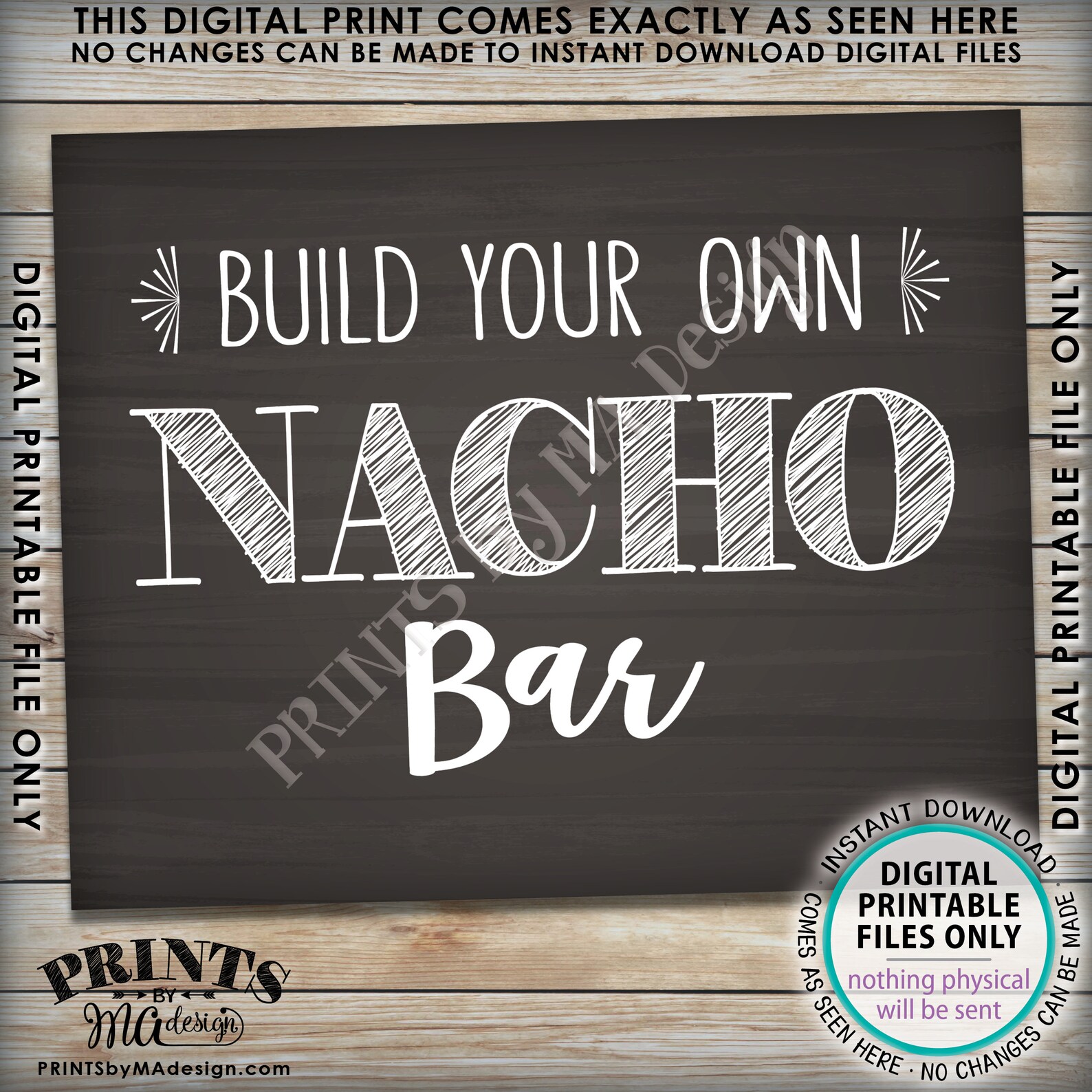 Nachos Sign Build Your Own Nachos Chips & Cheese Nacho Bar | Etsy