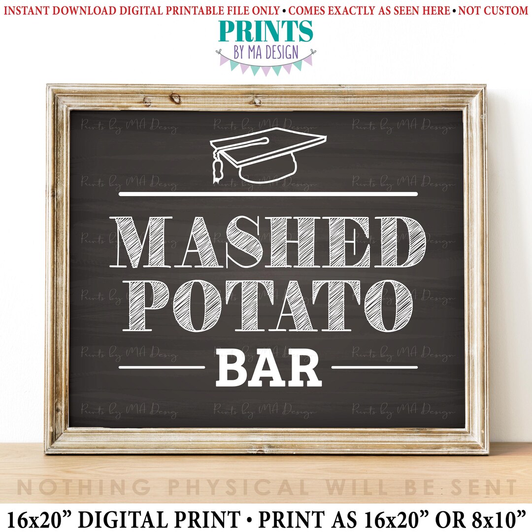 Mashed Potato Bar Sign, Graduation Party Decoration, Build Your Own ...