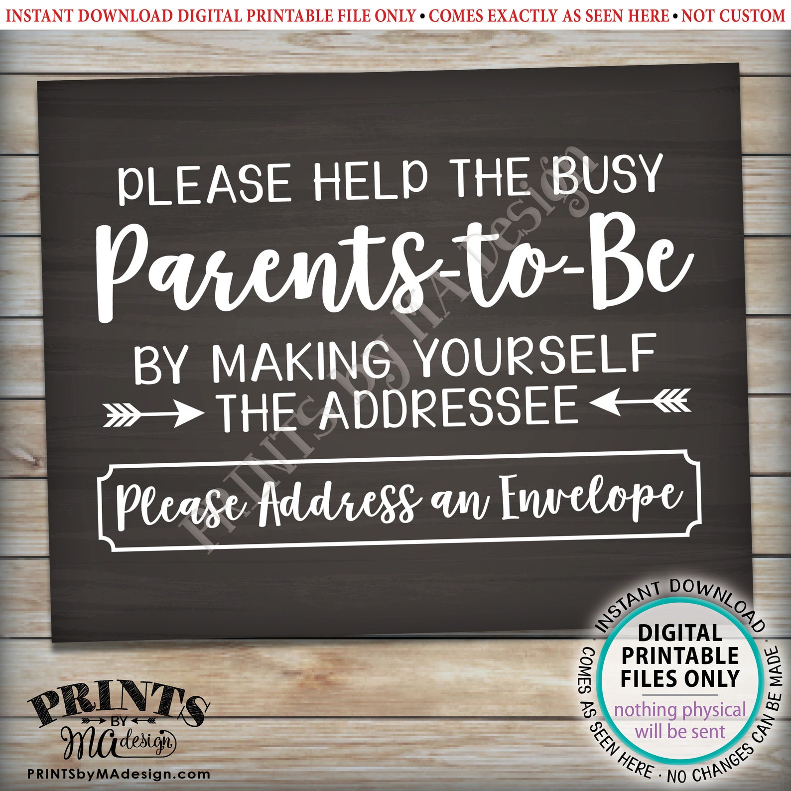 Baby Shower Address Envelope Sign, Help Parents-to-be Address an ...
