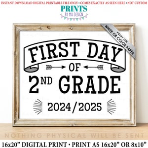 First Day of School Sign, Second Grader, Starting 2nd Grade, 2024-2025 ...