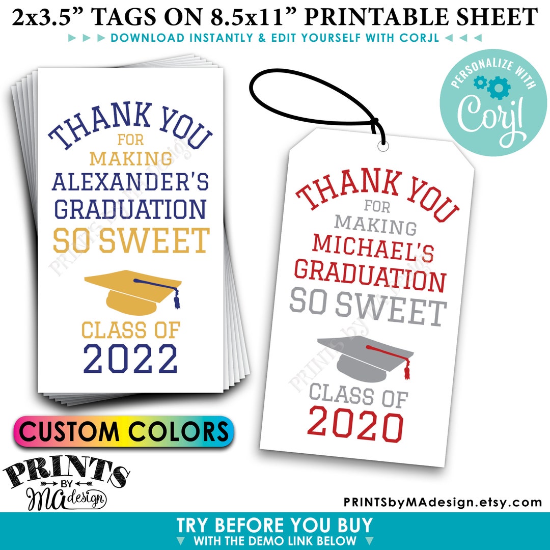 Graduation Party Favor Labels, Graduation is Sweet Treat Goodie Bag ...