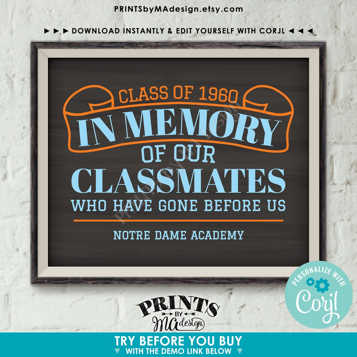 Reunion Memorial in Memory of the Classmates Who Have Gone - Etsy