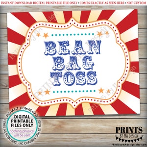 Bean Bag Toss Carnival Party Sign, Carnival Games, Circus Party ...