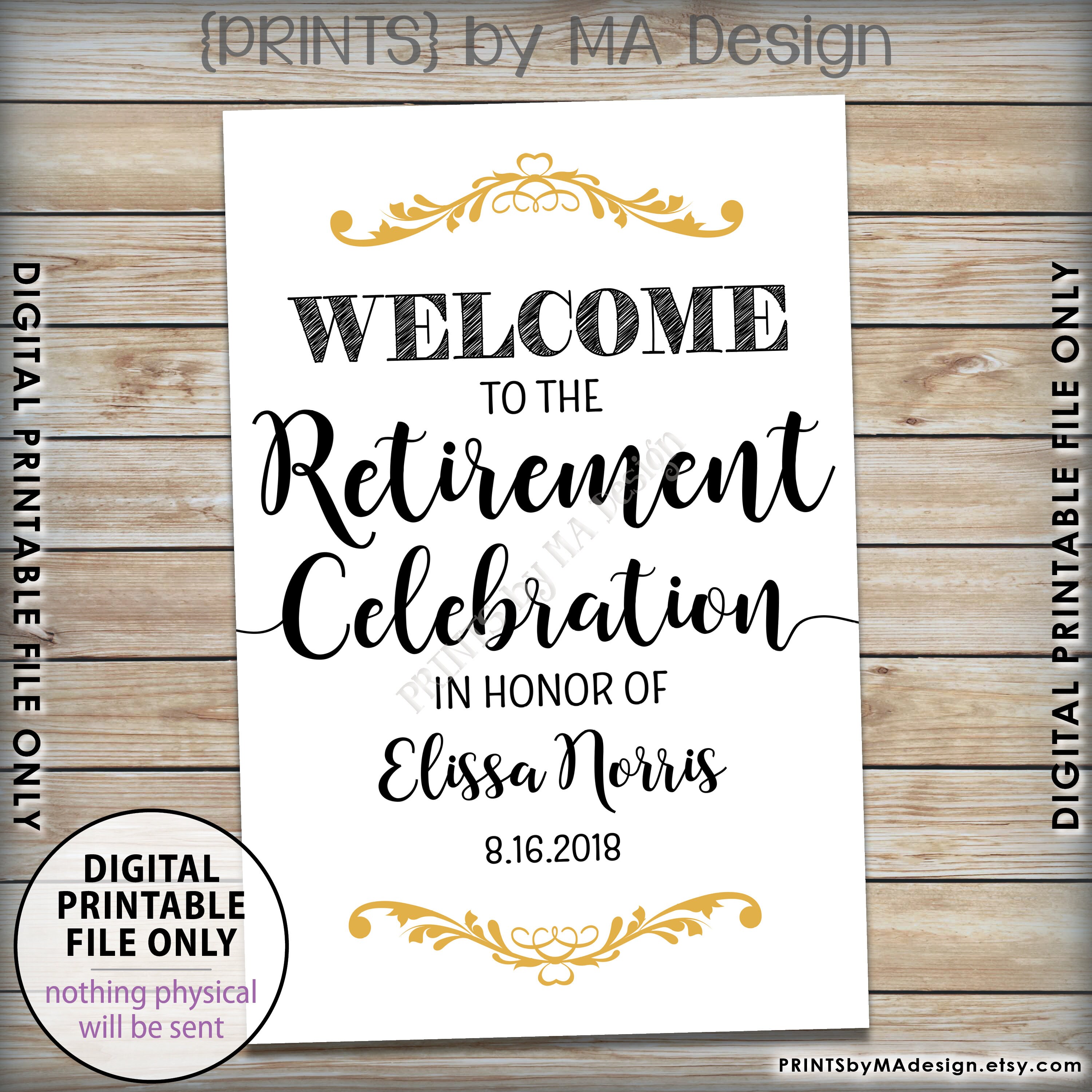 Retirement Party Sign, Welcome to the Retirement Celebration ...