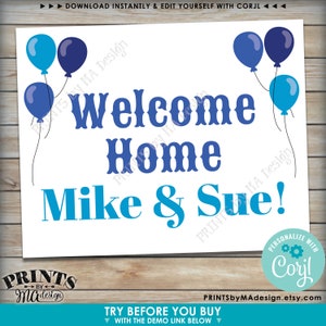 Editable Balloons Sign, One Custom PRINTABLE 8x10/16x20” Landscape ...
