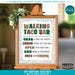 Walking Taco Bar Sign, Custom Colors Fiesta, Graduation Party, Birthday ...