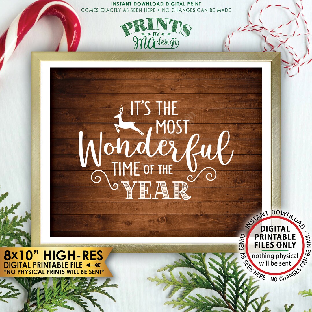 It's the Most Wonderful Time of the Year Sign, Reindeer Christmas Decor ...