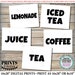 Beverage Signs, Drink Station Bundle Package, Coffee, Tea, Iced Tea ...