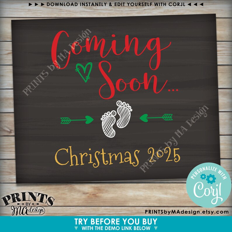Coming Soon Pregnancy Announcement Sign, Subtle Baby Reveal, PRINTABLE ...