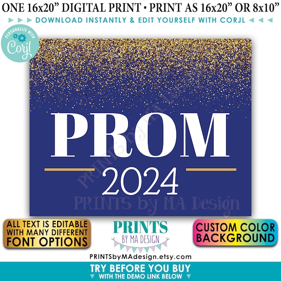 Prom Sign High School Prom Decorations Custom Text & | Etsy