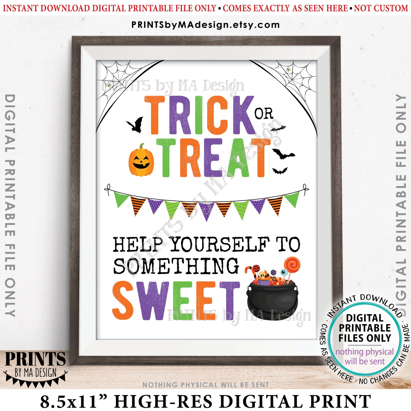 Trick or Treat Help Yourself to Something Sweet Treat Sign - Etsy