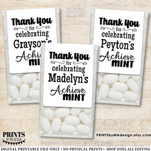Achievement Tic Tac Labels, Graduation, Promotion, Custom Achieve-mint ...