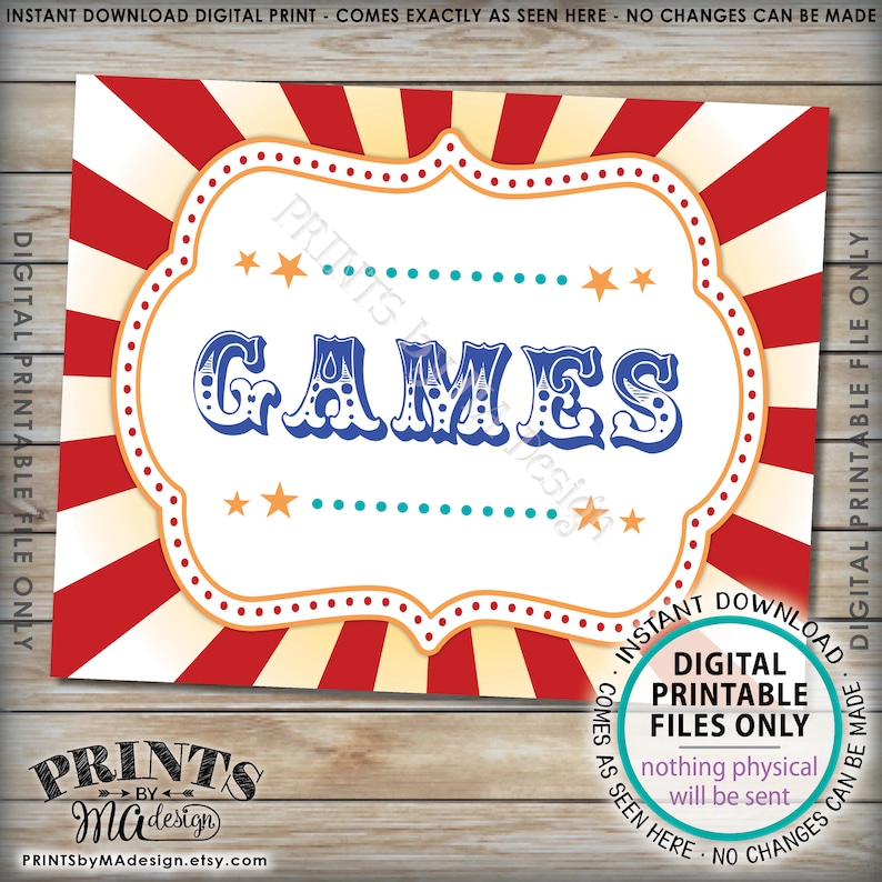 Carnival Signs Carnival Games Prizes Tickets Concessions - Etsy