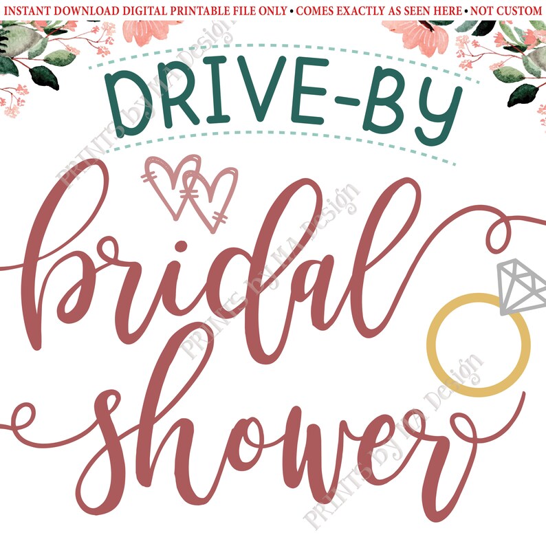 Drive-by Bridal Shower Sign Wedding Shower Parade Rose Gold - Etsy