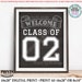 Class of 2002 Sign, Welcome Class of '02 Reunion Decoration, Chalkboard ...
