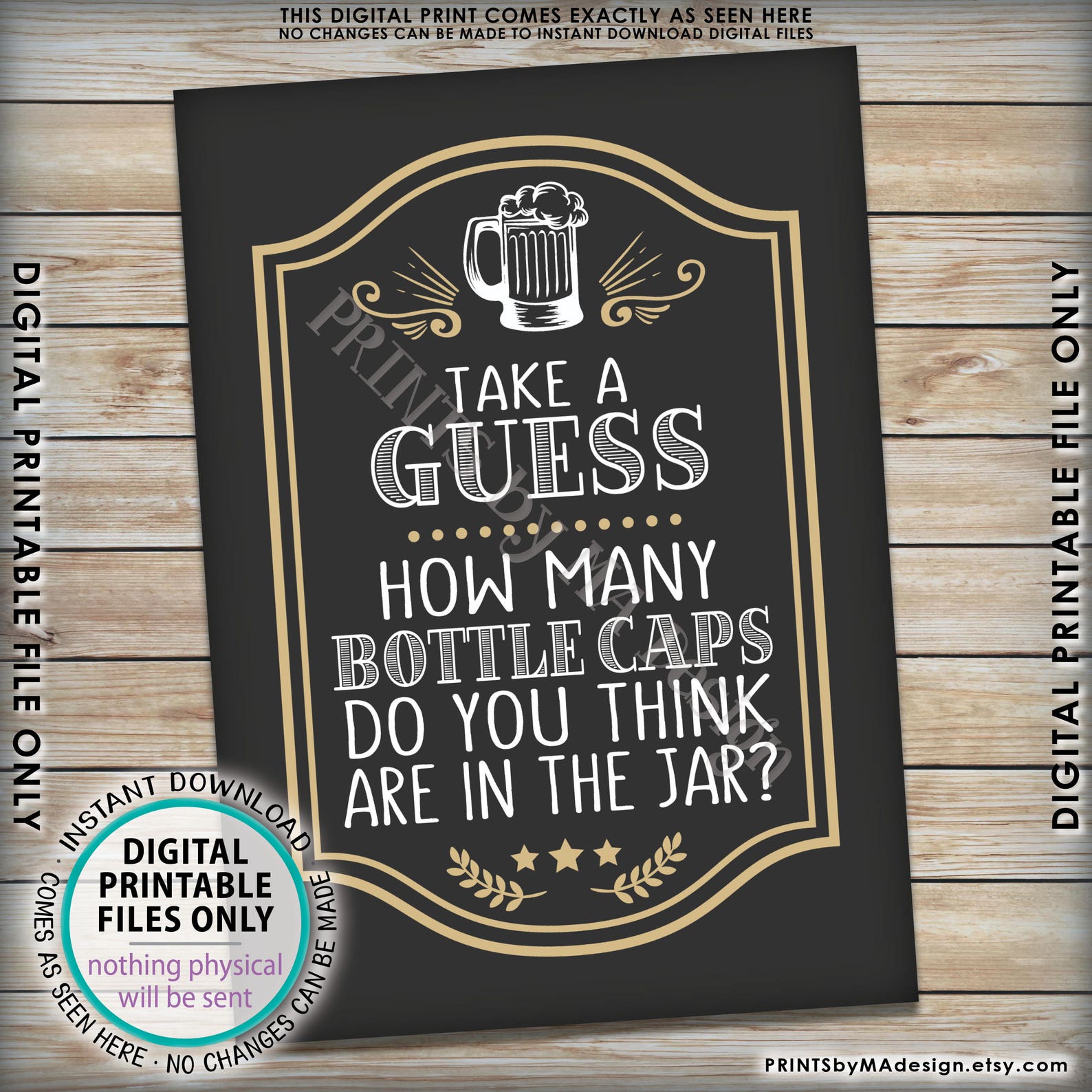 Beer Guessing Game Guess the Number of Bottle Caps Guess How - Etsy