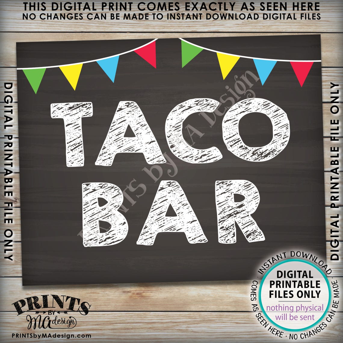 Taco Bar Sign and Labels Build Your Own Taco Station Taco - Etsy