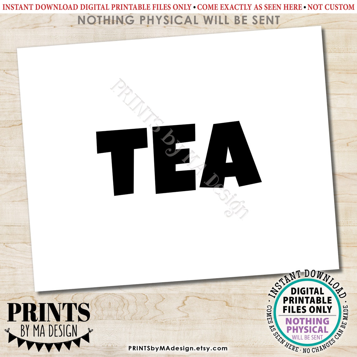 Beverage Signs, Drink Station Bundle Package, Coffee, Tea, Iced Tea ...