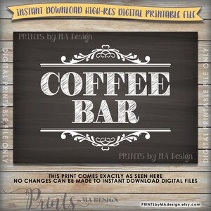 Coffee Bar Sign, Coffee Sign, Beverage Station, Wedding Shower ...