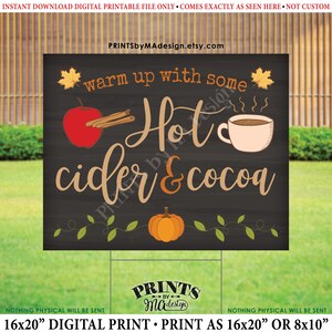 Hot Cider and Cocoa Sign, Warm up With Some Hot Cider & Cocoa ...