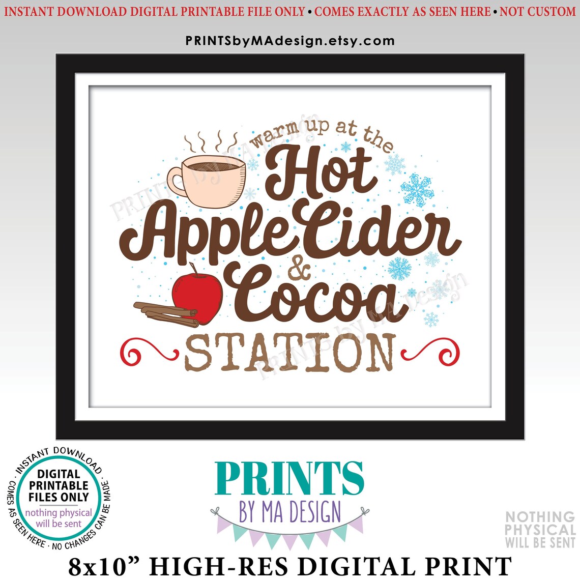 Hot Cocoa and Apple Cider Sign Warm up at the Hot Apple Cider - Etsy