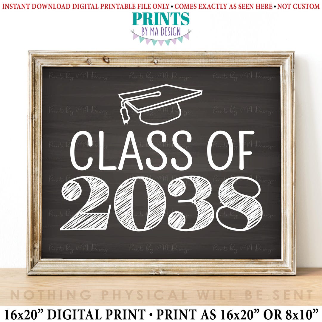 Class of 2038 Sign, First Day of School, Kindergarten Photo Prop ...