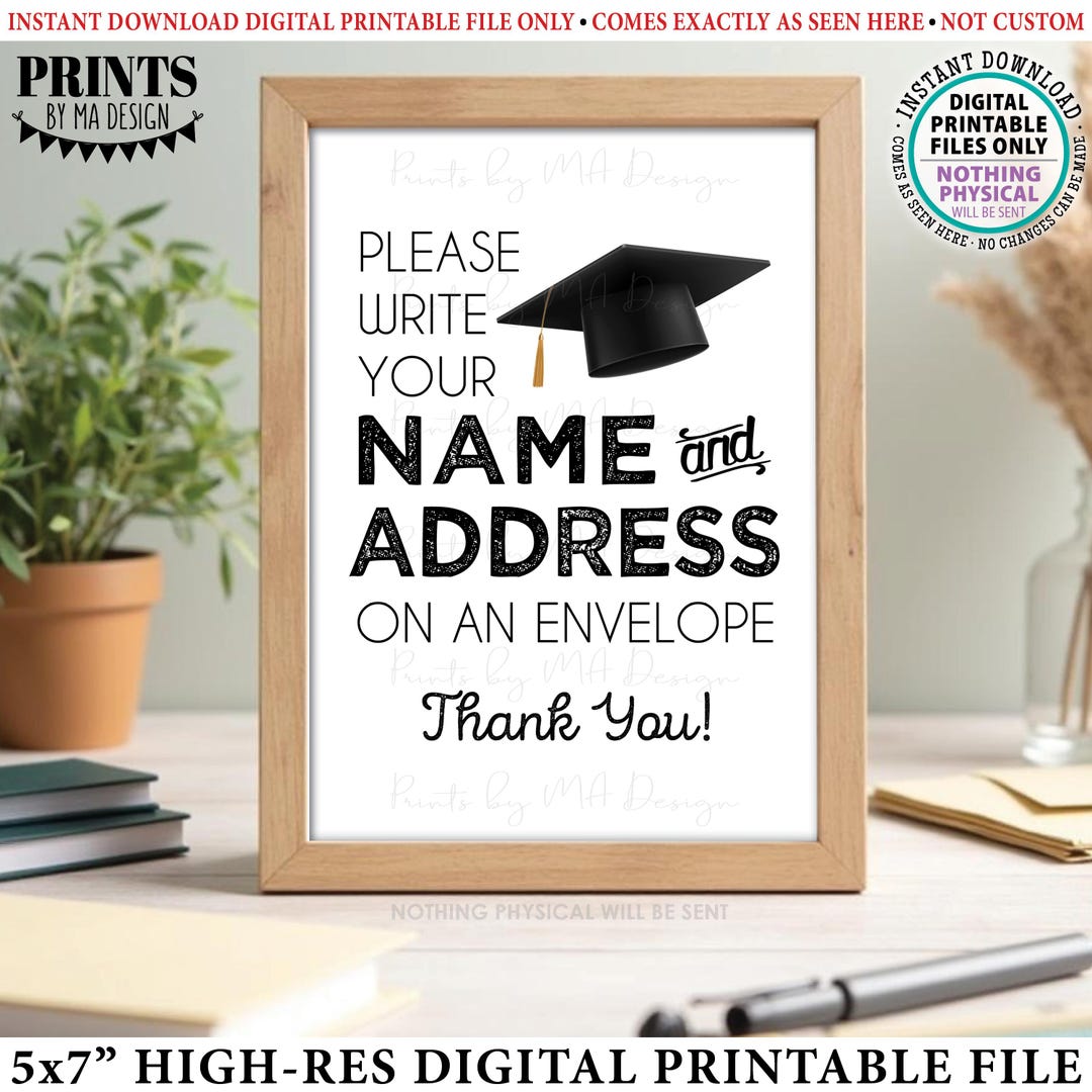 Address an Envelope Sign for a Graduation Party, Write Your Name and ...