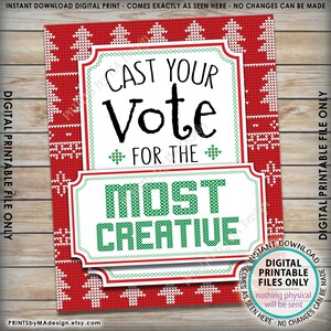 Vote for the Most Creative Voting Sign and Ballots, Ugly Christmas ...