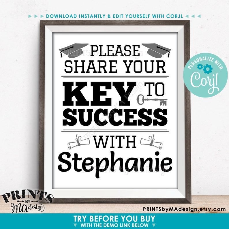 Graduation Advice Sign, Please Share Your Key to Success for the ...