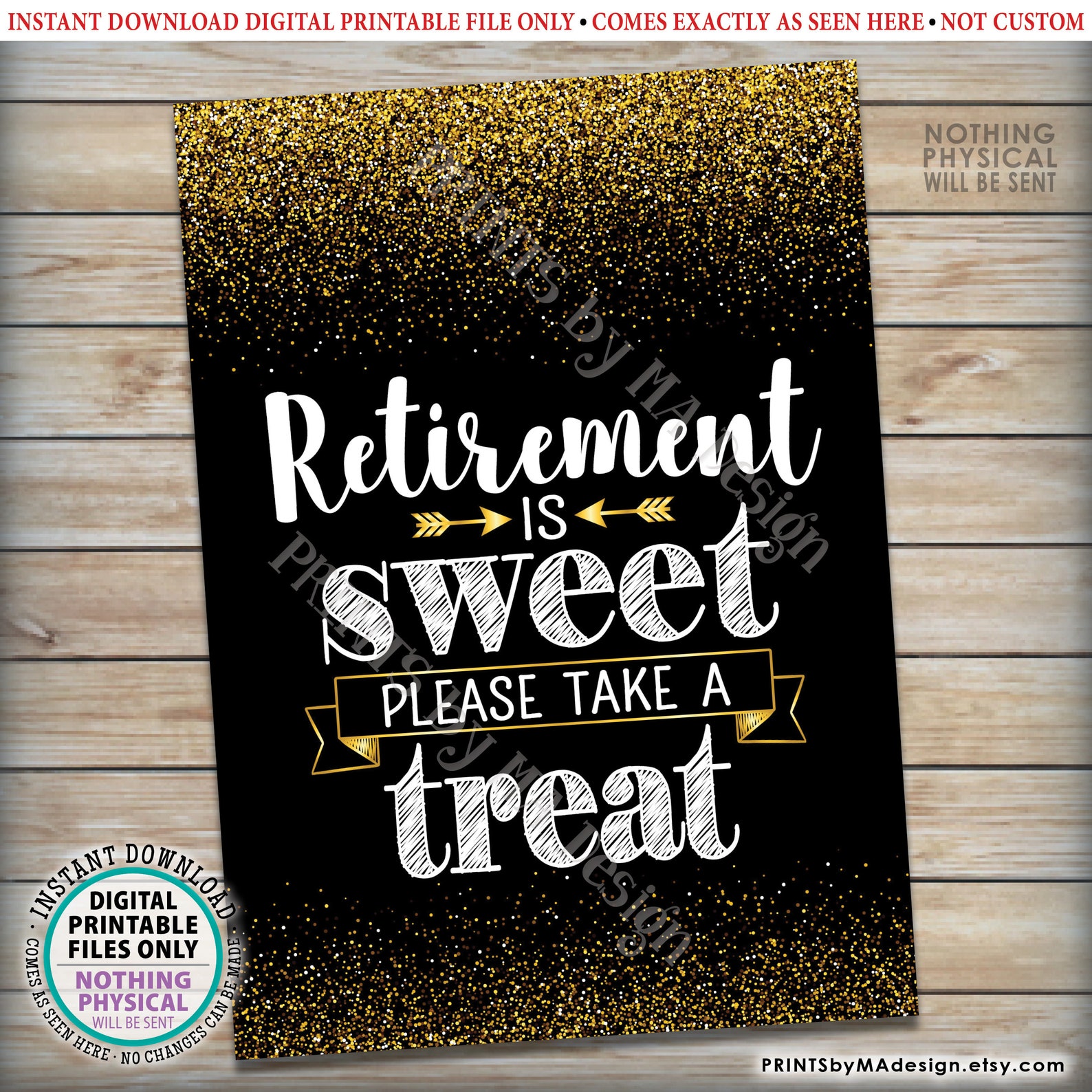 Retirement is Sweet Please Take a Treat Sign Retirement Party - Etsy