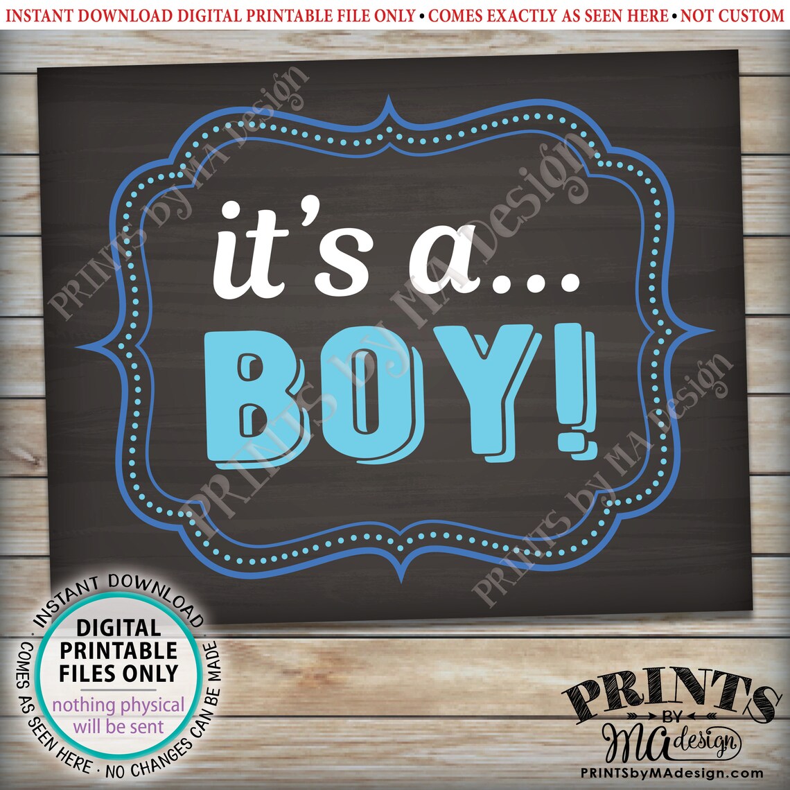 It's a BOY Sign Having a Boy Gender Reveal Announcement | Etsy