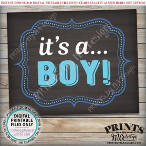 It's a BOY Sign, Having a Boy Gender Reveal Announcement, Blue ...