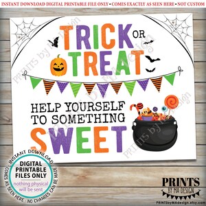 Trick or Treat Help Yourself to Something Sweet Treat Sign, Please Take ...