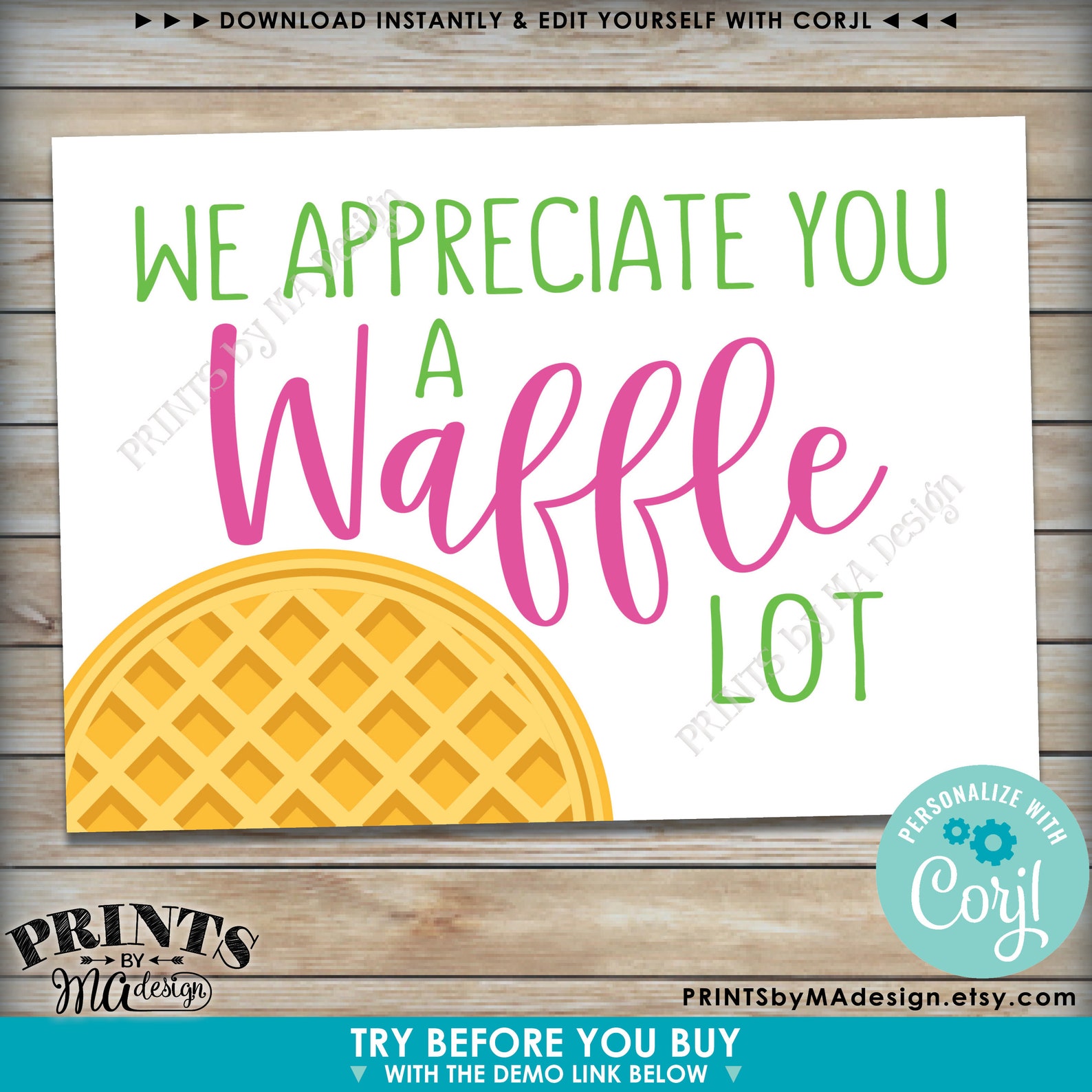We Appreciate You a Waffle Lot Waffle Sign Waffle Station - Etsy